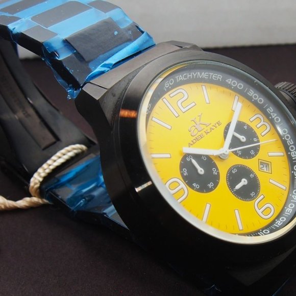 Adee Kaye | Accessories | Mens Black Pvd Chronograph Russian Diver ...